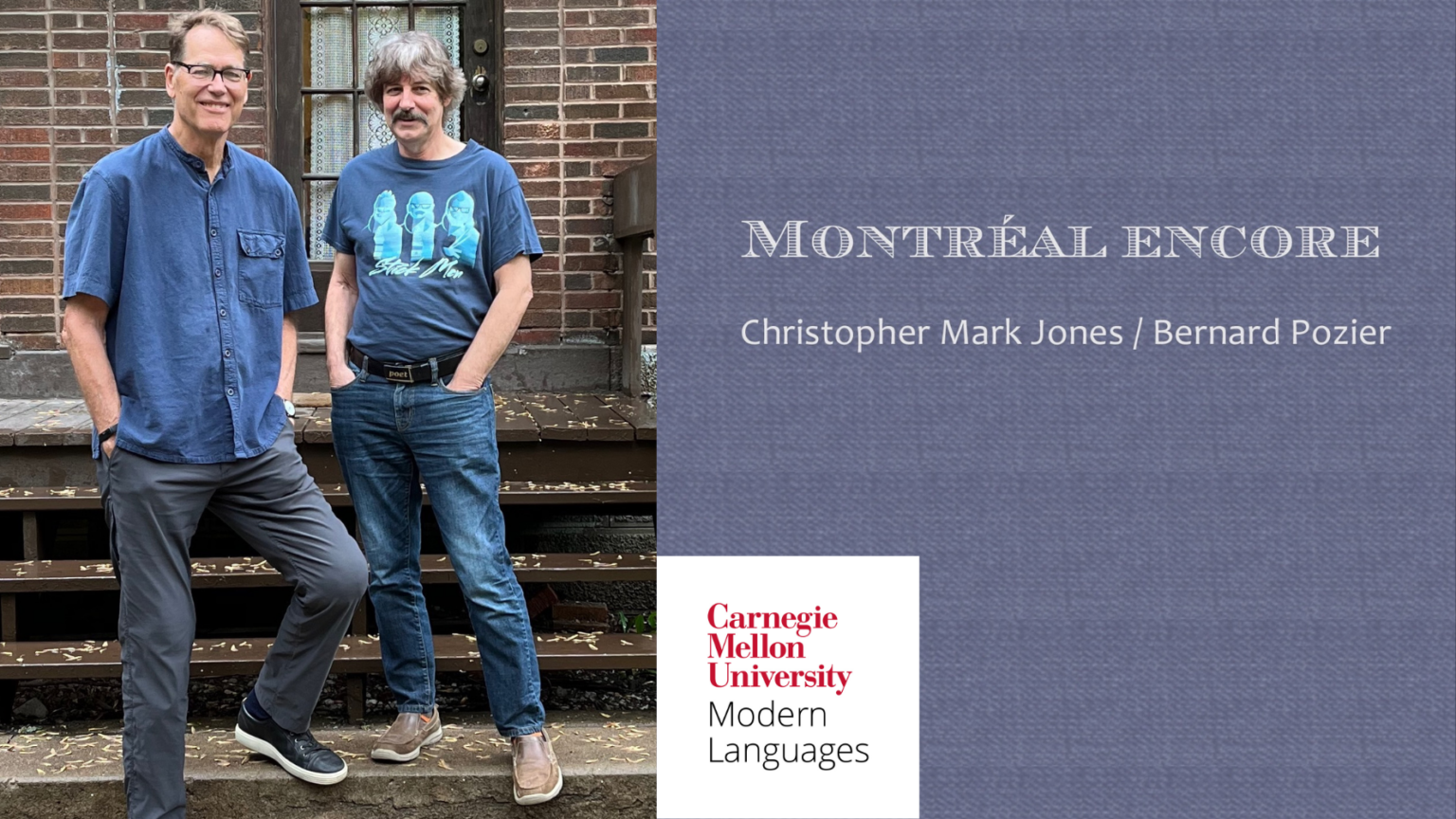Music & Memories of Montreal with Christopher Mark Jones & Bernard ...